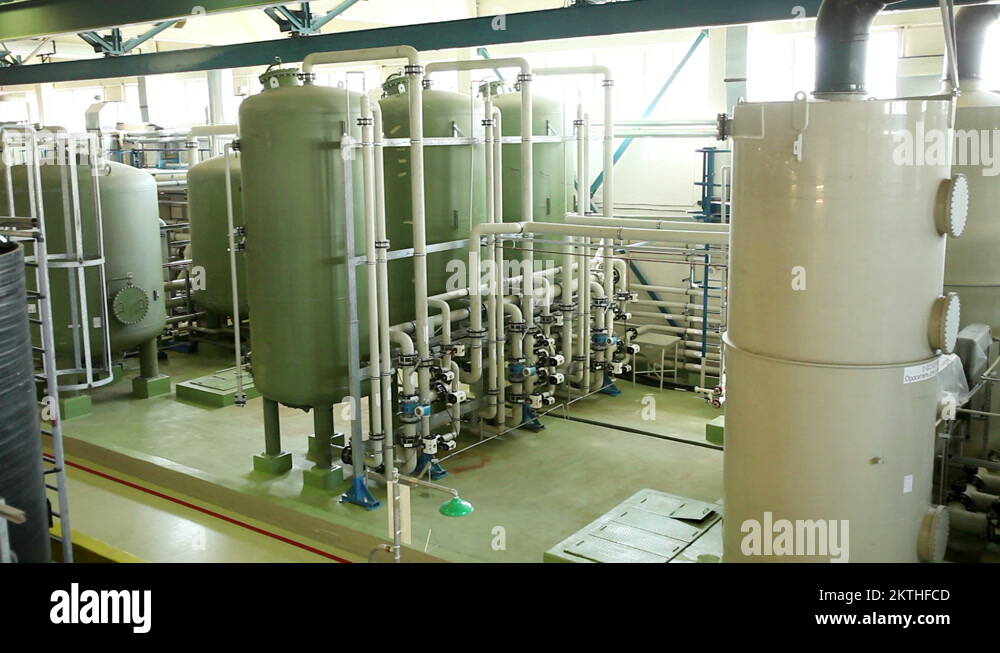 A nuclear power station. The shop of chemical water purification Stock ...