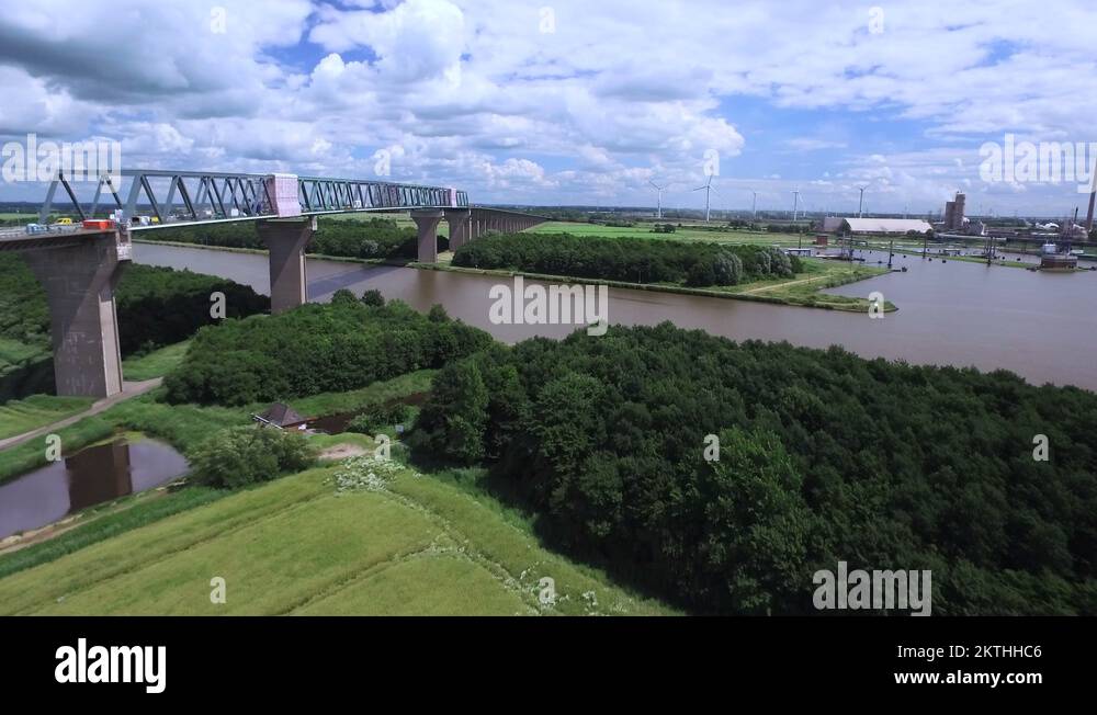 Nord-Ostsee-Kanal Hochbruecke Aerial Stock Video Footage - Alamy