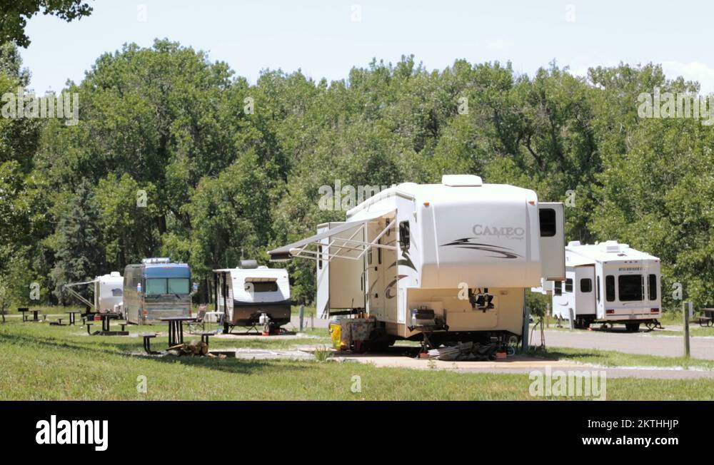 RV campground at Cherry Creek State Park Stock Video Footage - Alamy