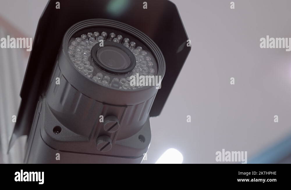 CCTV camera monitors the protected area Stock Video Footage - Alamy