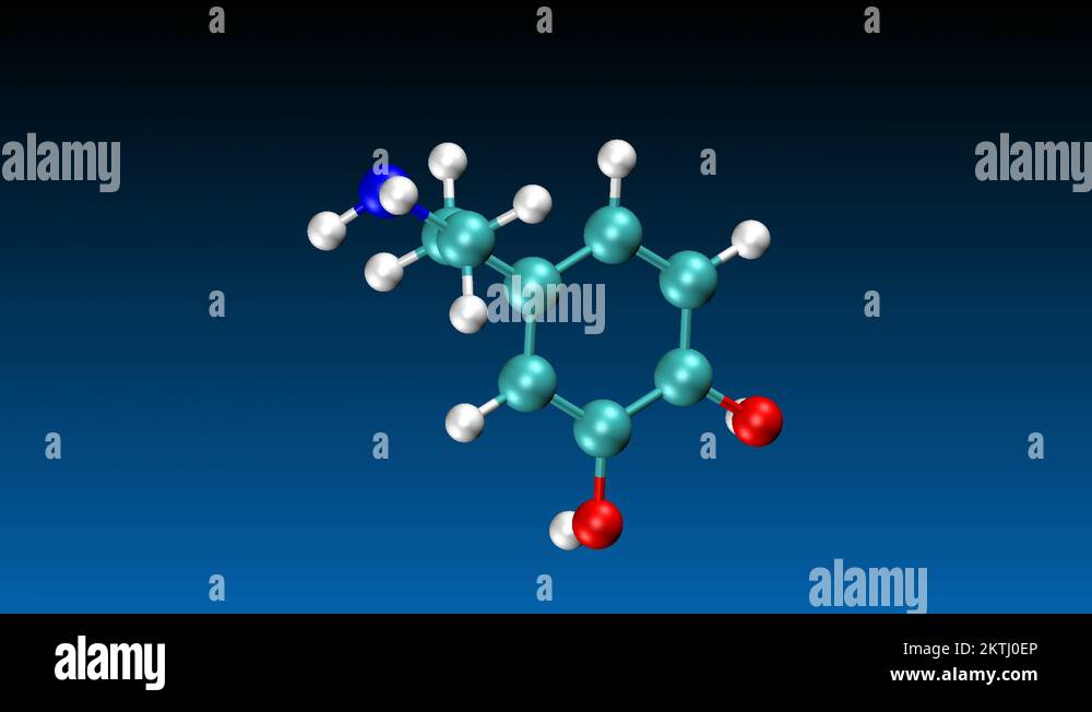 Three dimensional molecular structure of dopamine Stock Videos ...