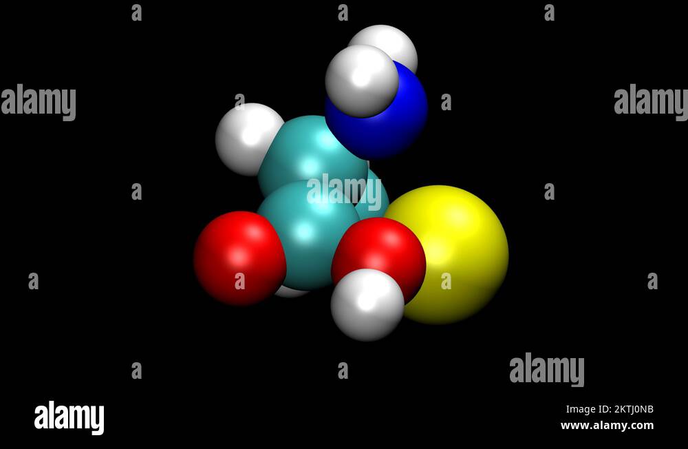 Rotating molecular model of the amino acid cysteine Stock Video Footage ...