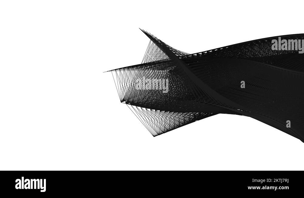 curved shape of flowing black lines - on white background (FULL HD ...