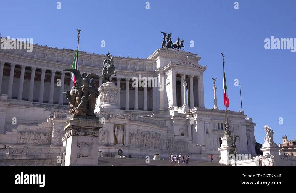UHD 4K Rome people visit Vittorio Emanuele Ii National Monument Victor ...