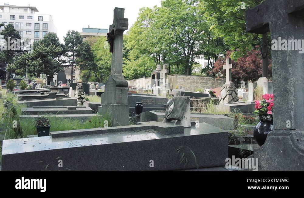 Tombs, Graves And Monuments In Cemetery Stock Video Footage - Alamy