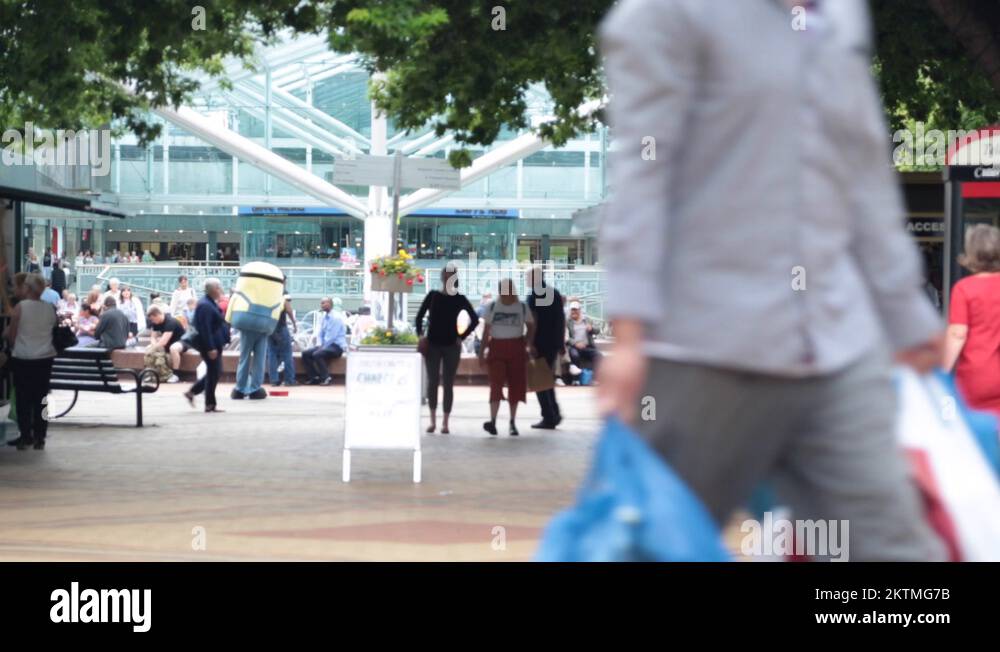 Coventry lower precinct shopping centre Stock Video Footage - Alamy