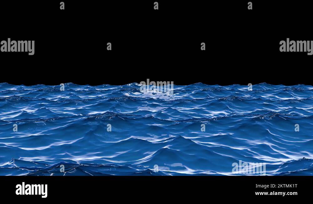 Seamless alpha transparent background 3d Animation sea wave and ripple ...