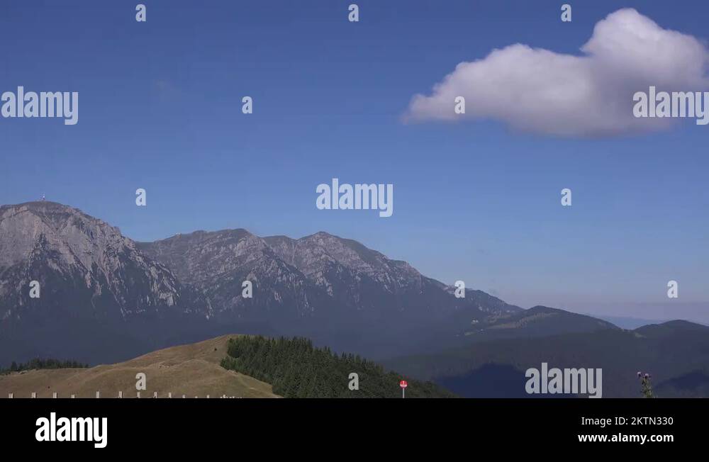 Mountain landscape highest peak real time shot fast wind moving clouds ...