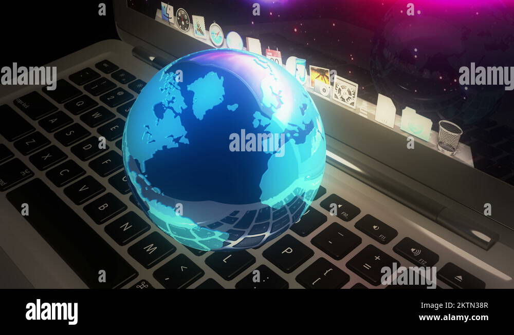 4k 3d rotate earth model on tne laptop,Devices Connecting To Internet ...