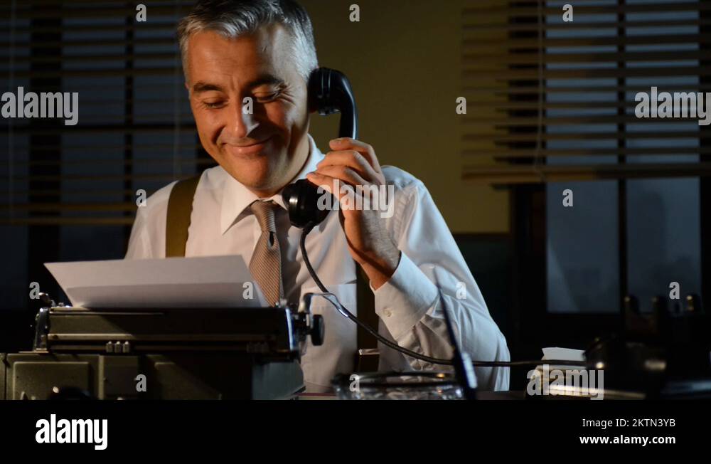 1950s reporter working in the office Stock Video Footage - Alamy