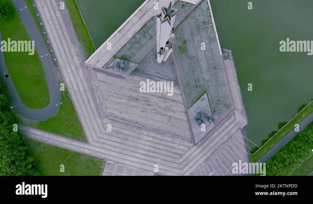 World War II Victory Monument to Soviet Army top view in Riga, Latvia ...