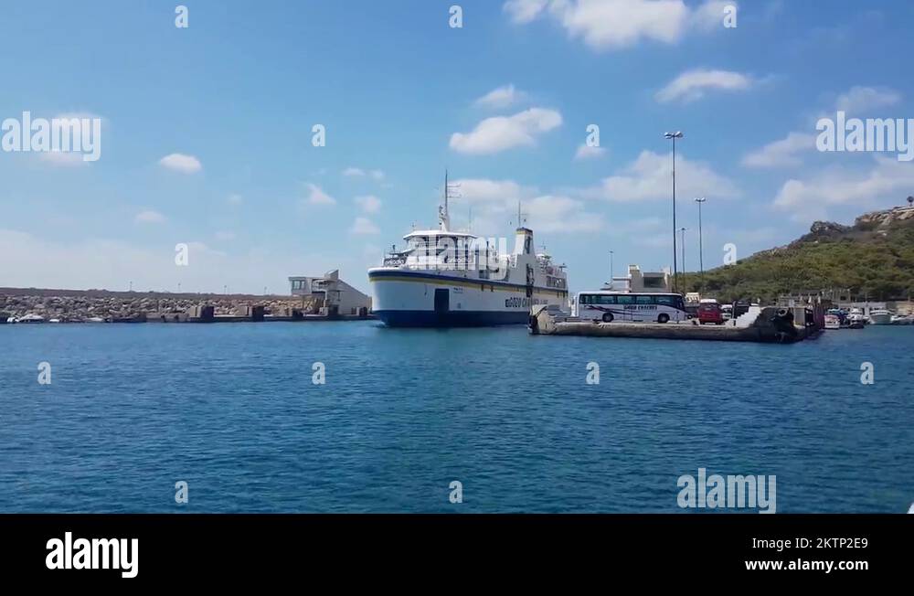 Gozo Island, Malta Gozo Channel Line Ferry departing Gozo port Stock ...