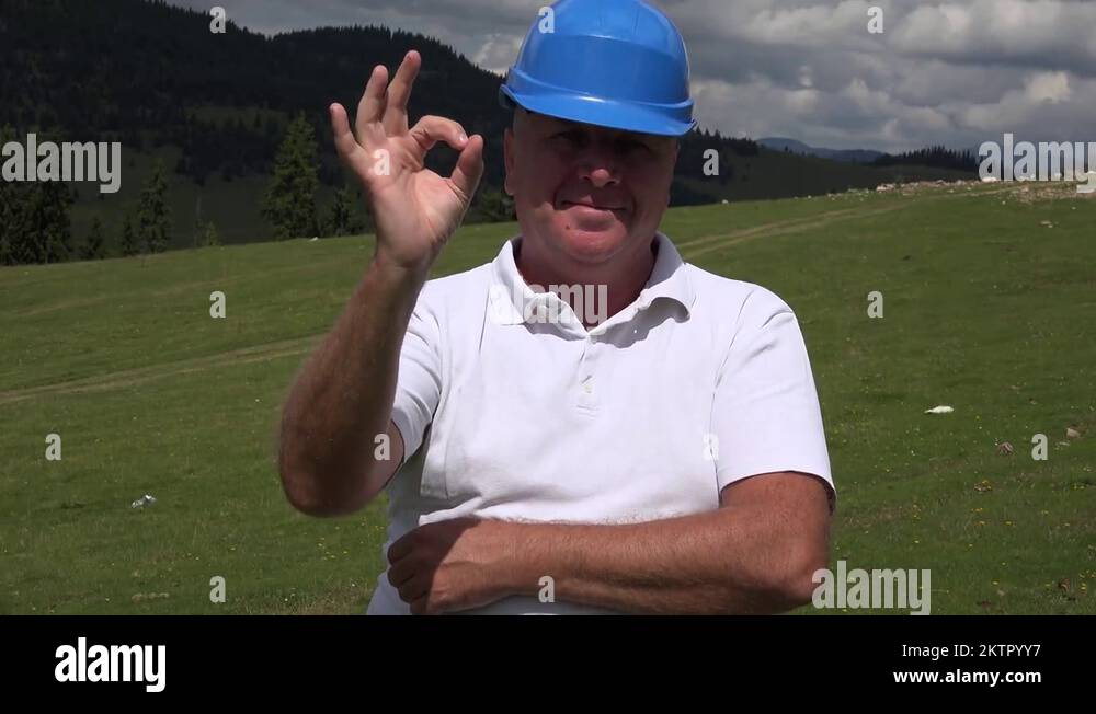 Engineer Presentation Making Good Job Gesture Ok Hand Sign Well Done ...