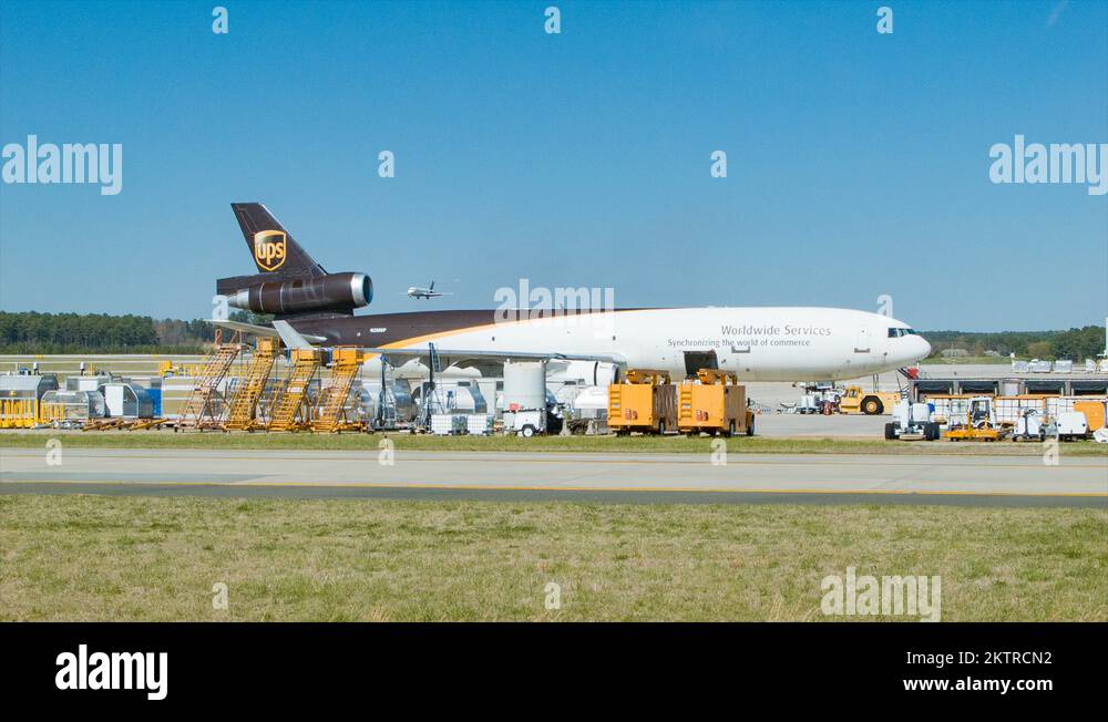UPS MD-11F Air Cargo Plane at Raleigh-Durham International Airport RDU ...