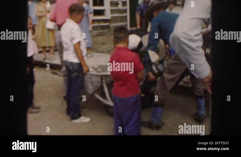 1958: old west reenactment people dragging dead body away COLORADO ...