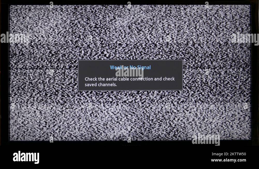 Ungraded: LCD Television Set Displays Static Noise and Message "Weak or ...