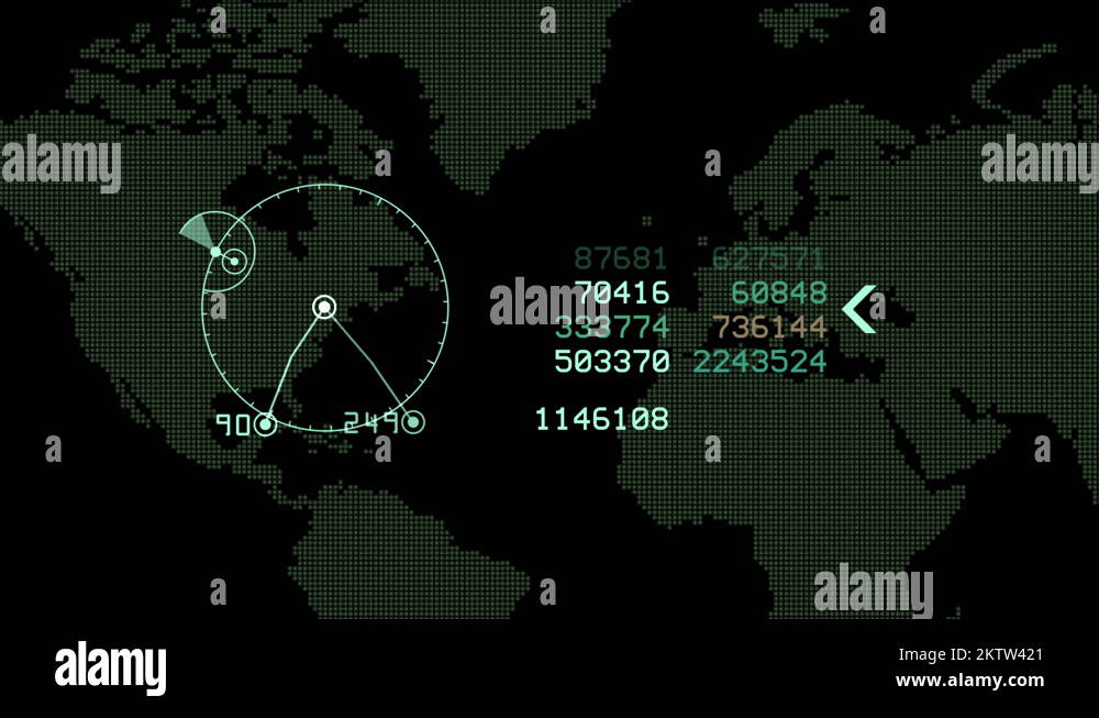 4k Global GPS data detect earth map military radar GPS navigation ...