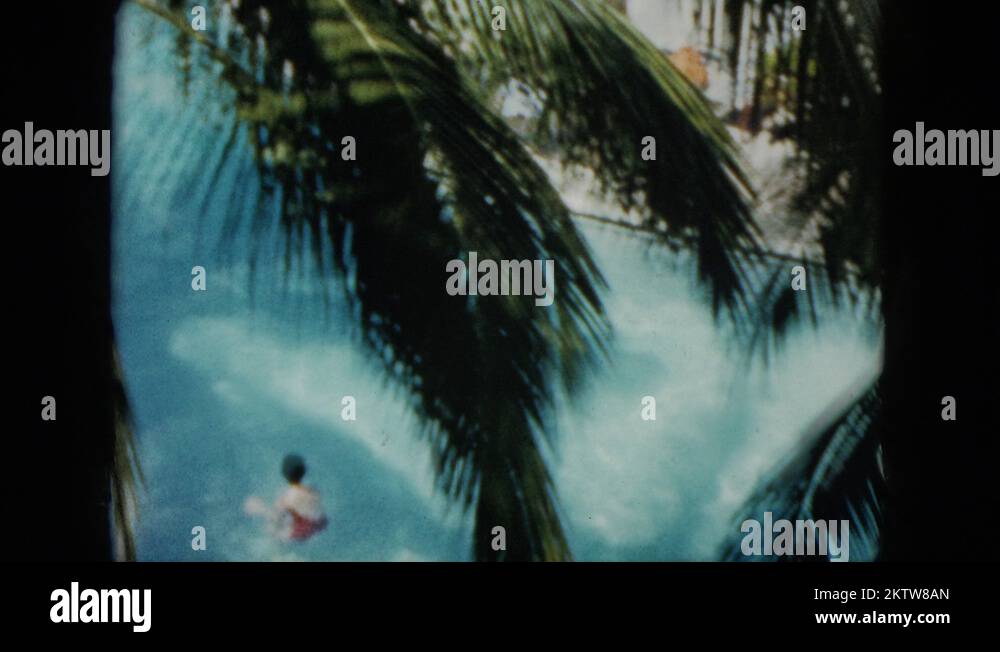 1962: kid swimming pool freestyle move fast water waves MEXICO Stock ...