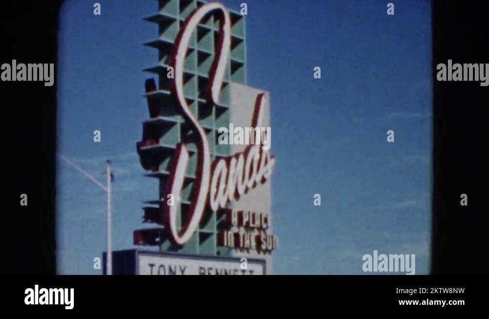 1959: sign for the sands resort and hotel in las vegas features a ...