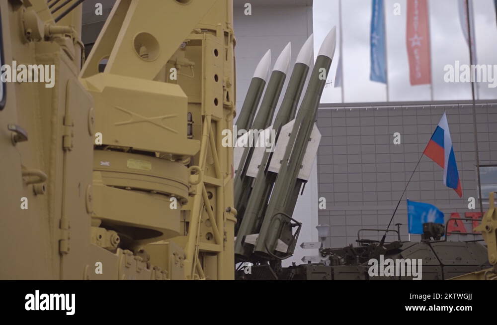 Russian anti-aircraft missile system of medium-range air defense Stock ...