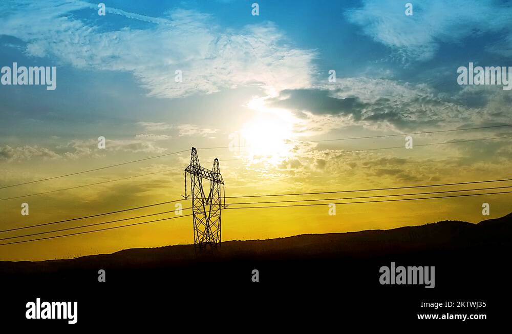 Pylon at sunset Stock Videos & Footage - HD and 4K Video Clips - Alamy