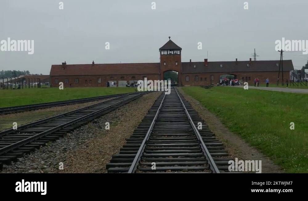 Gate auschwitz concentration camp auschwitz birkenau Stock Videos ...