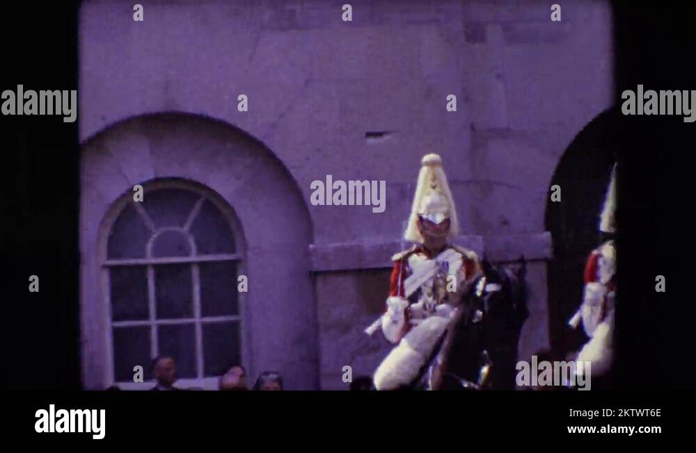 1967: men in elaborate uniforms on horses in a courtyard LONDON ENGLAND ...