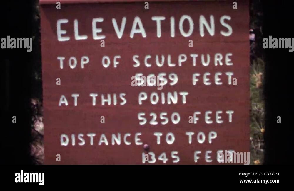 1974: elevation sign showing height of sculpture, current height and ...