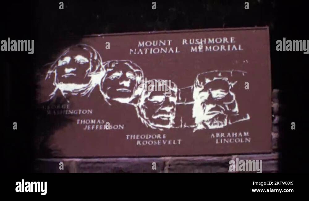 1974: sign in with white paint of mount rushmore national memorial ...