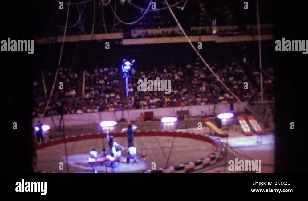 1974: the ramp of circus where acrobatic performances are progressing ...