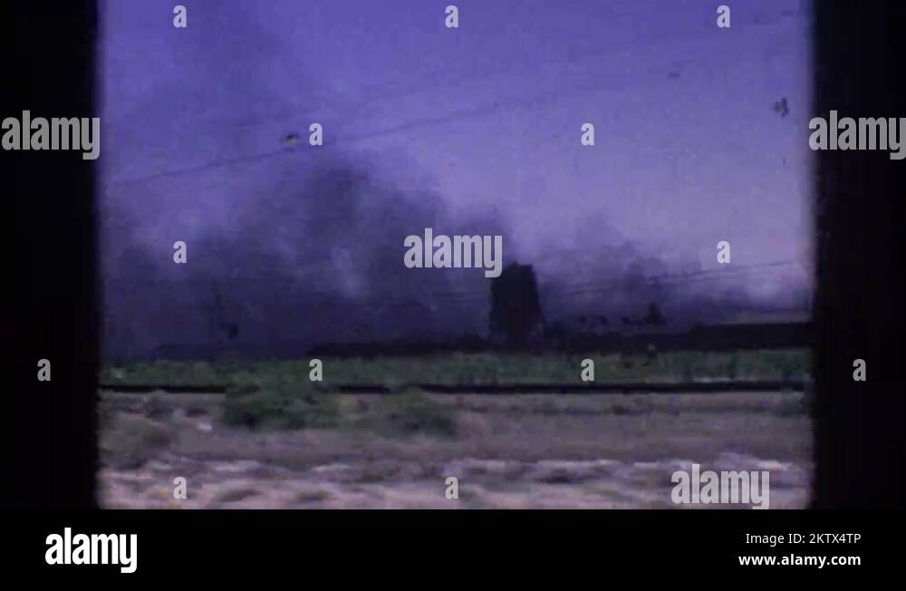 1963: distant fire seen heavy smoke coming out MEMPHIS TENNESSEE Stock ...