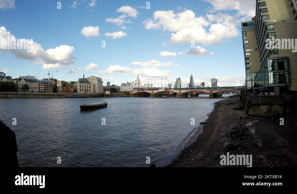 Thames River, Blackfriars Bridge, Real Time, London, 4k Stock Video ...