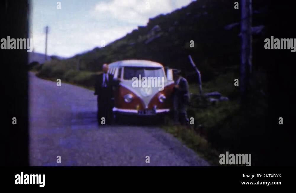 1961: vw bus breakdown by side of road IRELAND Stock Video Footage - Alamy