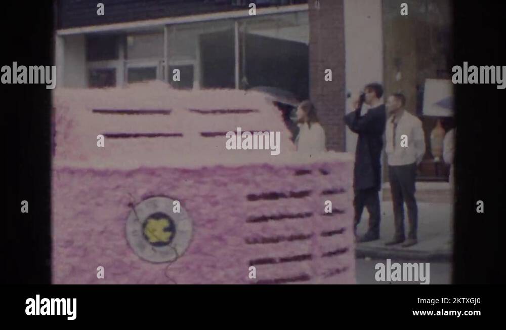 1966: pink parade float rolls down main street - 1950s NORFOLK VIRGINIA ...