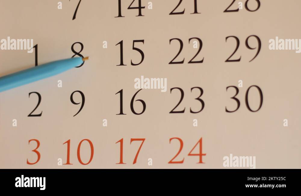 Day of week calender Stock Videos & Footage - HD and 4K Video Clips - Alamy