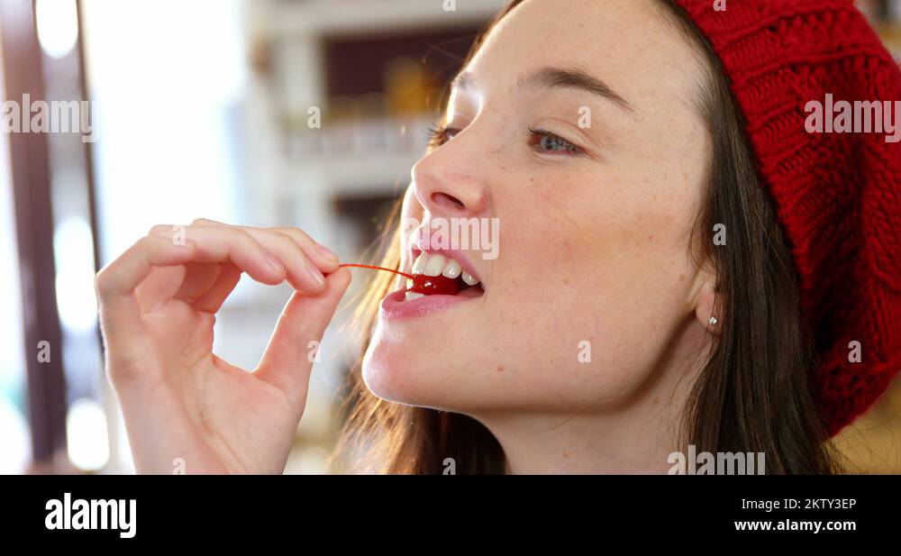 A woman eating a cherry Stock Videos & Footage - HD and 4K Video Clips ...