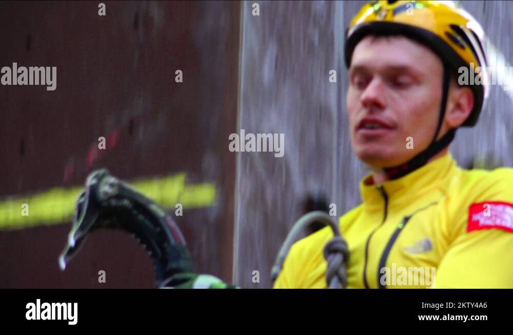 The climber descends after a successful ascent. Motivation. Mountain ...