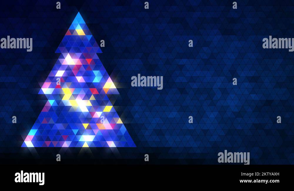 Christmas tree of triangles. Loop from 5:00-20:00. Blue version, on ...