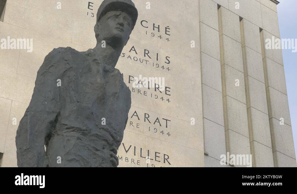 Monument and statue of famous general Philippe Leclerc de Hauteclocque ...