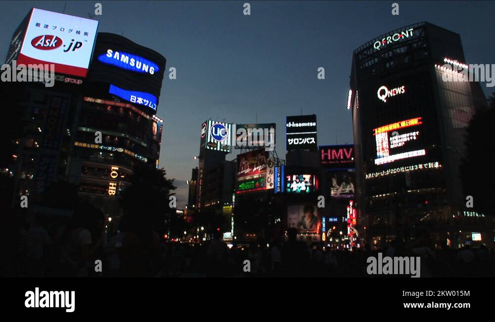 Shibuya, Tokyo Night Scene. Fashion Center Of Japan. Nightlife Area ...