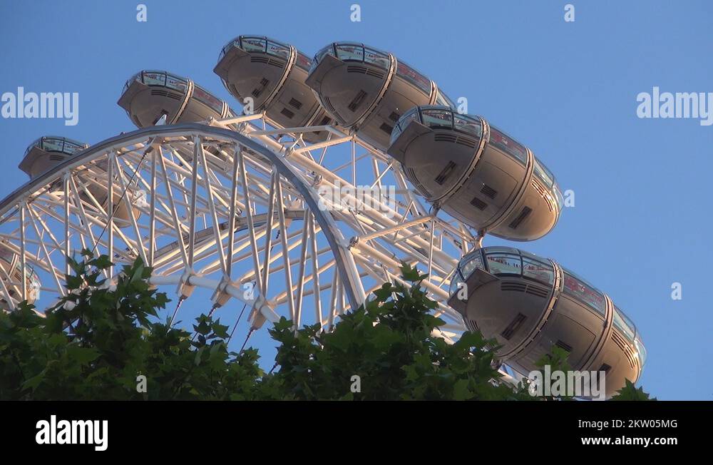 Imposing London Eye Fun Wheel View Spinning with Tourists Over the ...