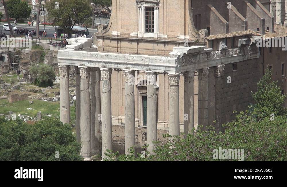 Roman Empire Civilization Remains Old Temple Ruins in Rome Museum Stock ...