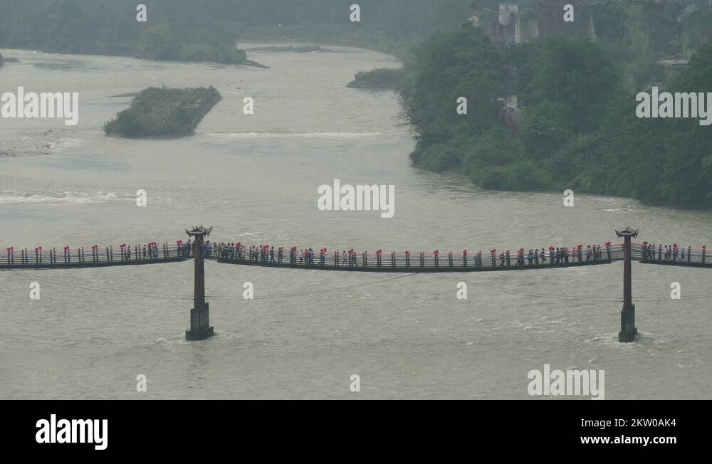 China - Dujiangyan irrigation system, Anlan Suspension Bridge Chinese ...