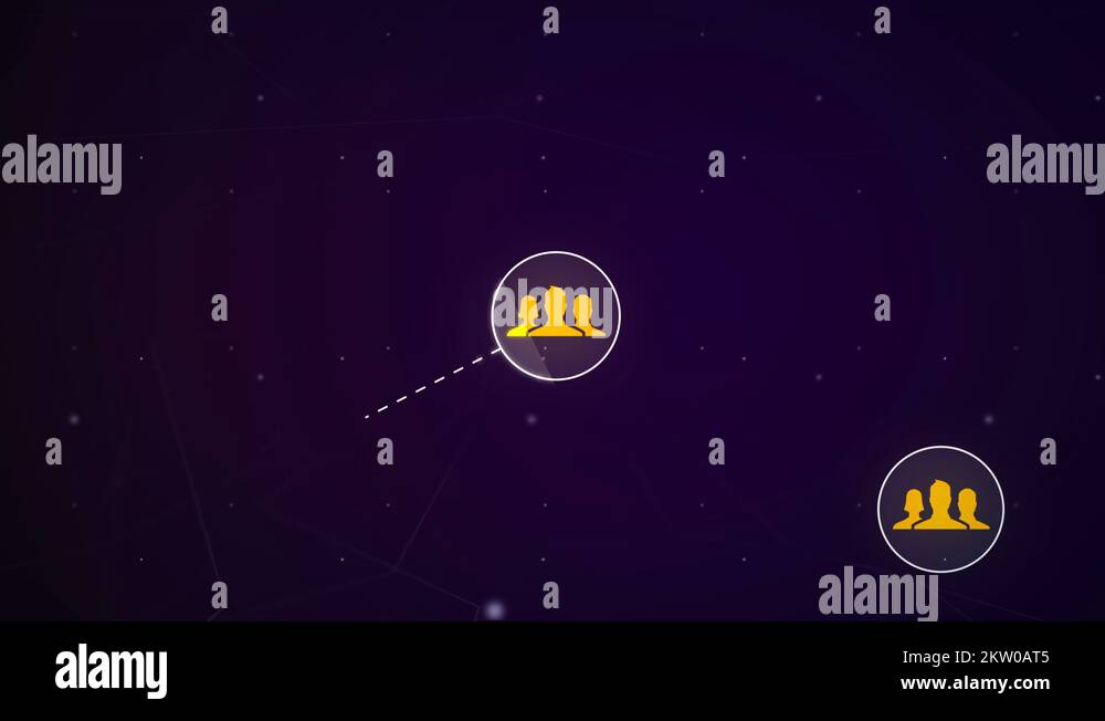 Group People Network Icon Link Connection Technology Loop Animation 4K ...