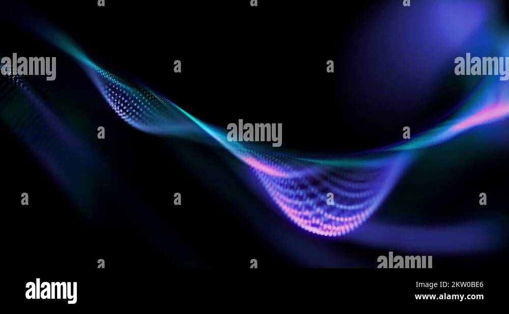 4K animated background loop with audio elements. 3D abstract digital ...