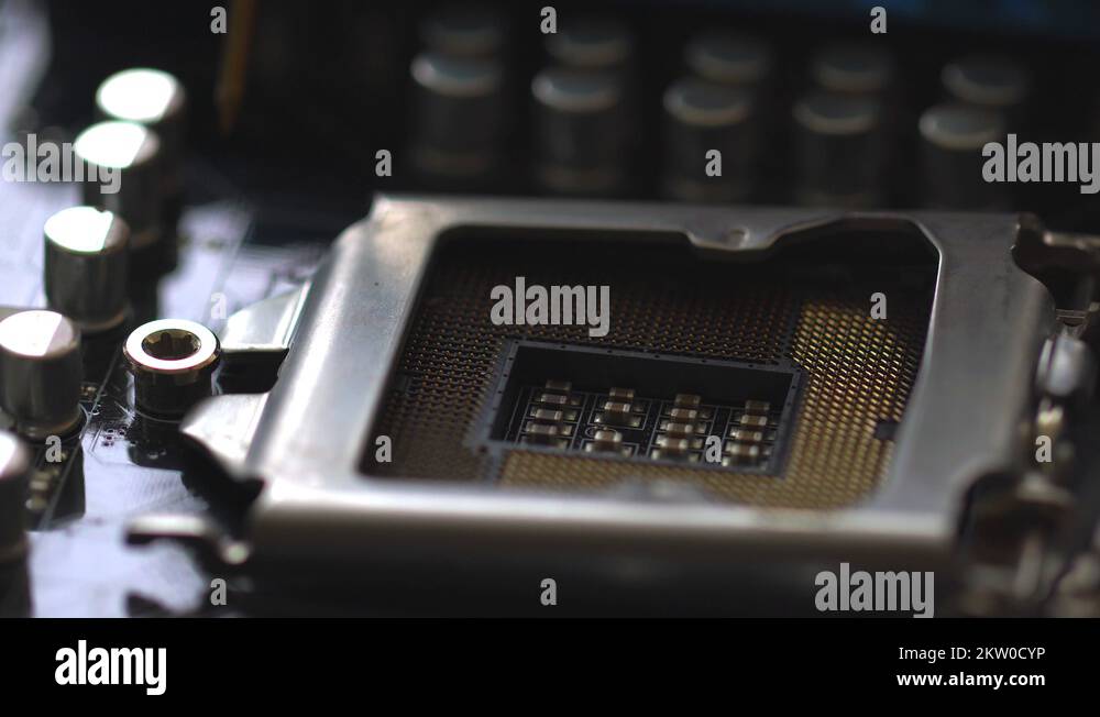 Process of repairing and soldering cpu chip microprocessor macro Stock ...
