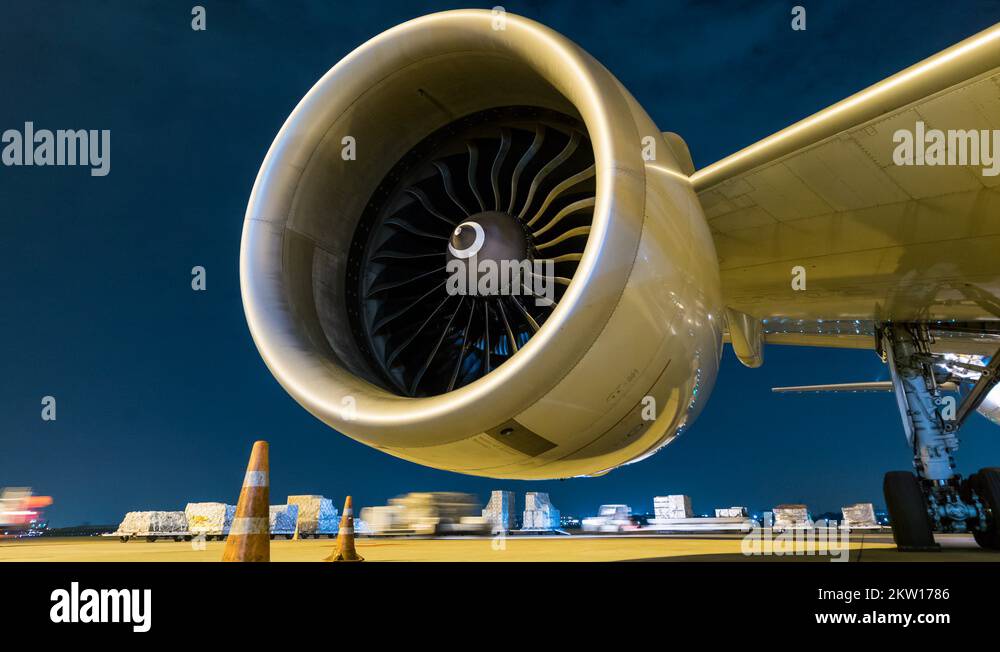 Jet turbine engine at night - Time lapse 4k Stock Video Footage - Alamy