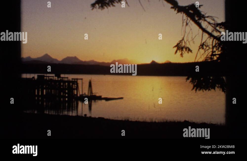 1977: orange sunset fade into the end closing credits. GLACIER BAY ...
