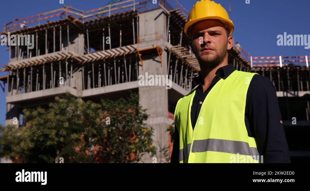 Master Engineer Show Thumb Up Sign Hand Gestures Under Development Site ...