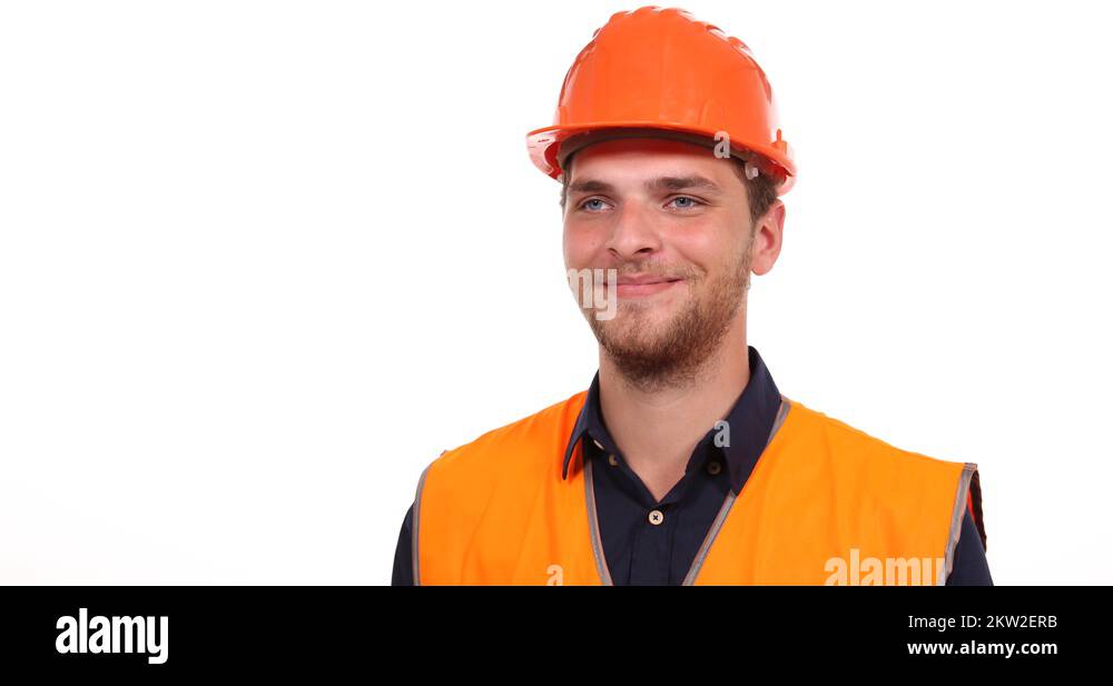 Handsome Engineer Man Looking Interview Presentation Hello Salute Hand ...